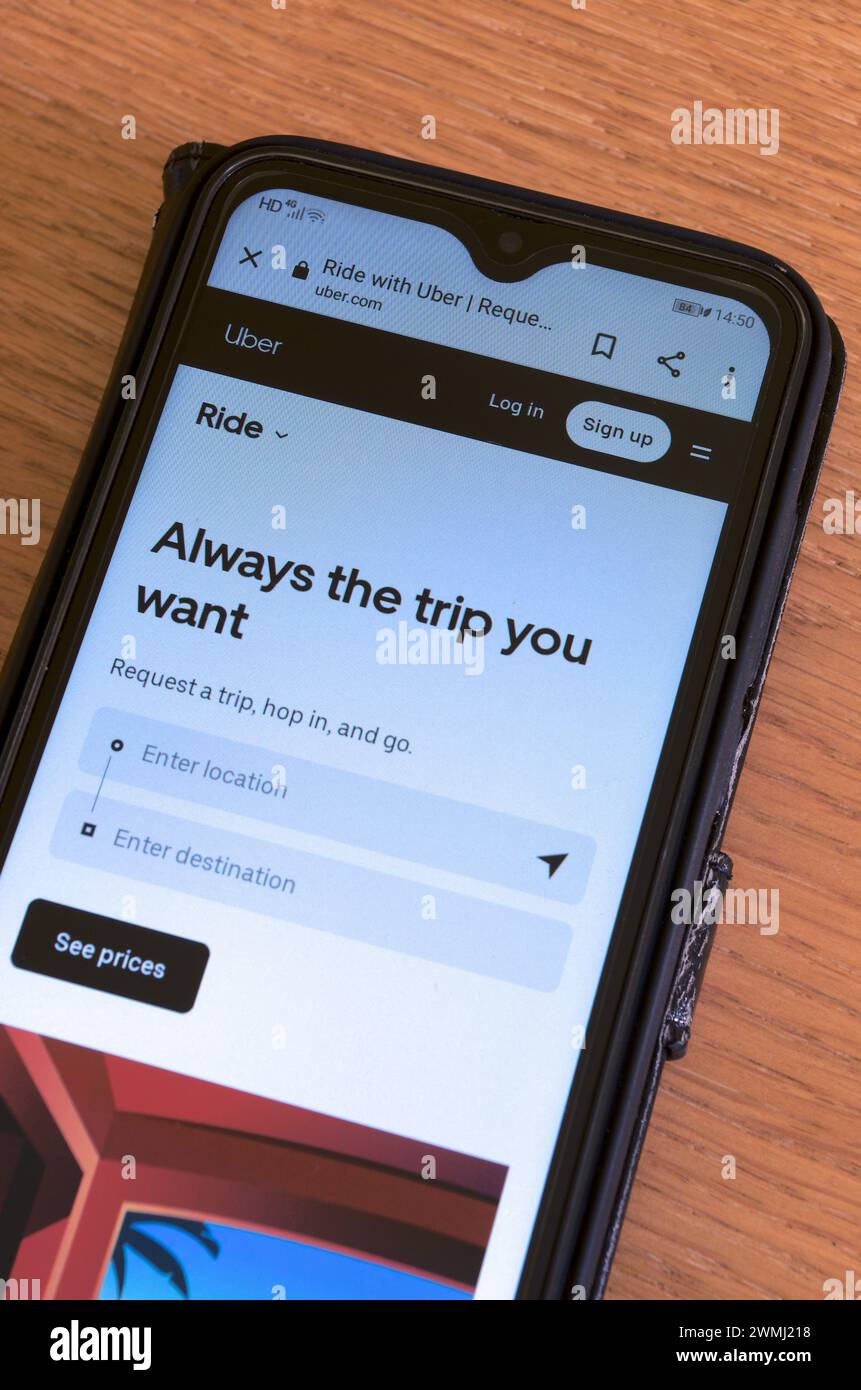 Uber app home screen hi-res stock photography and images - Alamy