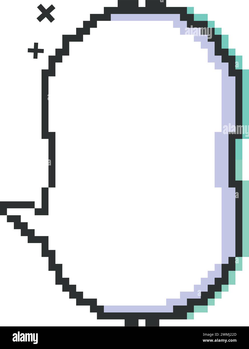 Empty pixelated comic bubble chat Vector Stock Vector Image & Art - Alamy