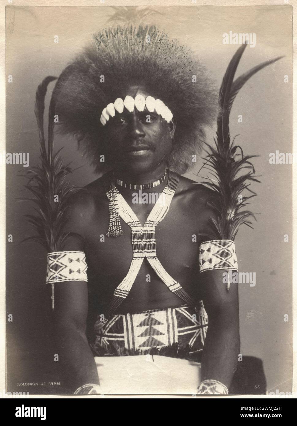 Solomon Island Man, 1884, by Alfred Henry Burton Stock Photo - Alamy