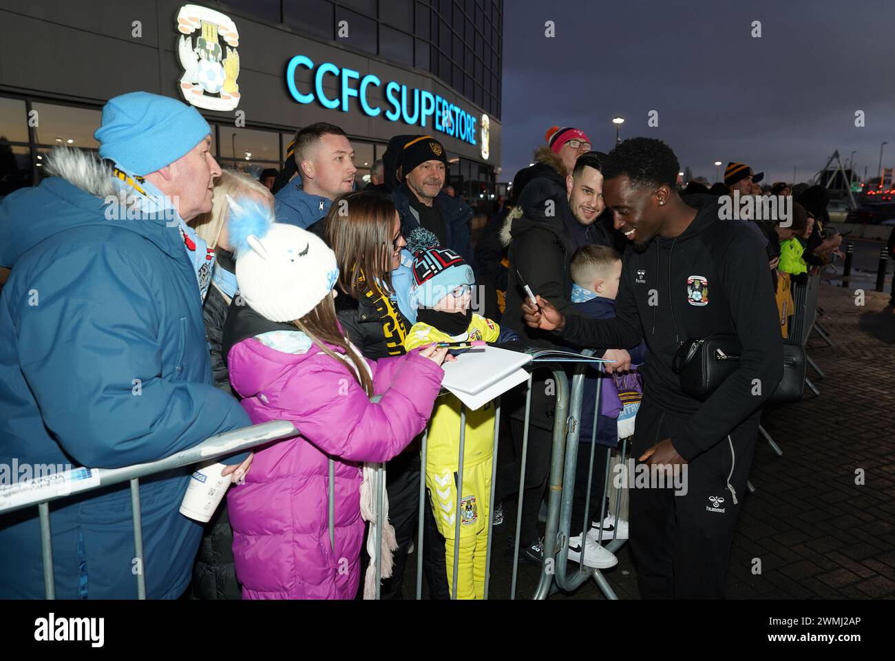 Coventry City's Fabio Tavares signs autographs before the Emirates FA ...