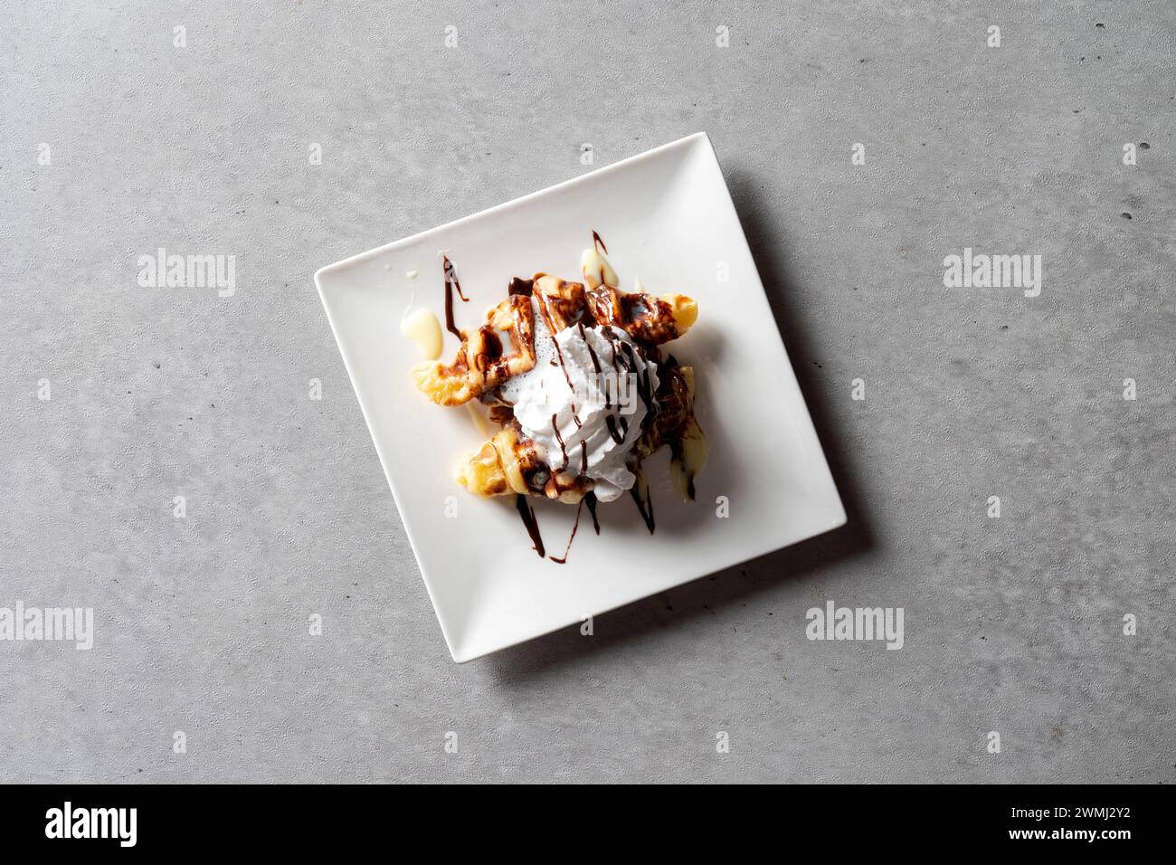 Injeolmi, crople, croissant, waffle, churros, condensed milk, chocolate ...