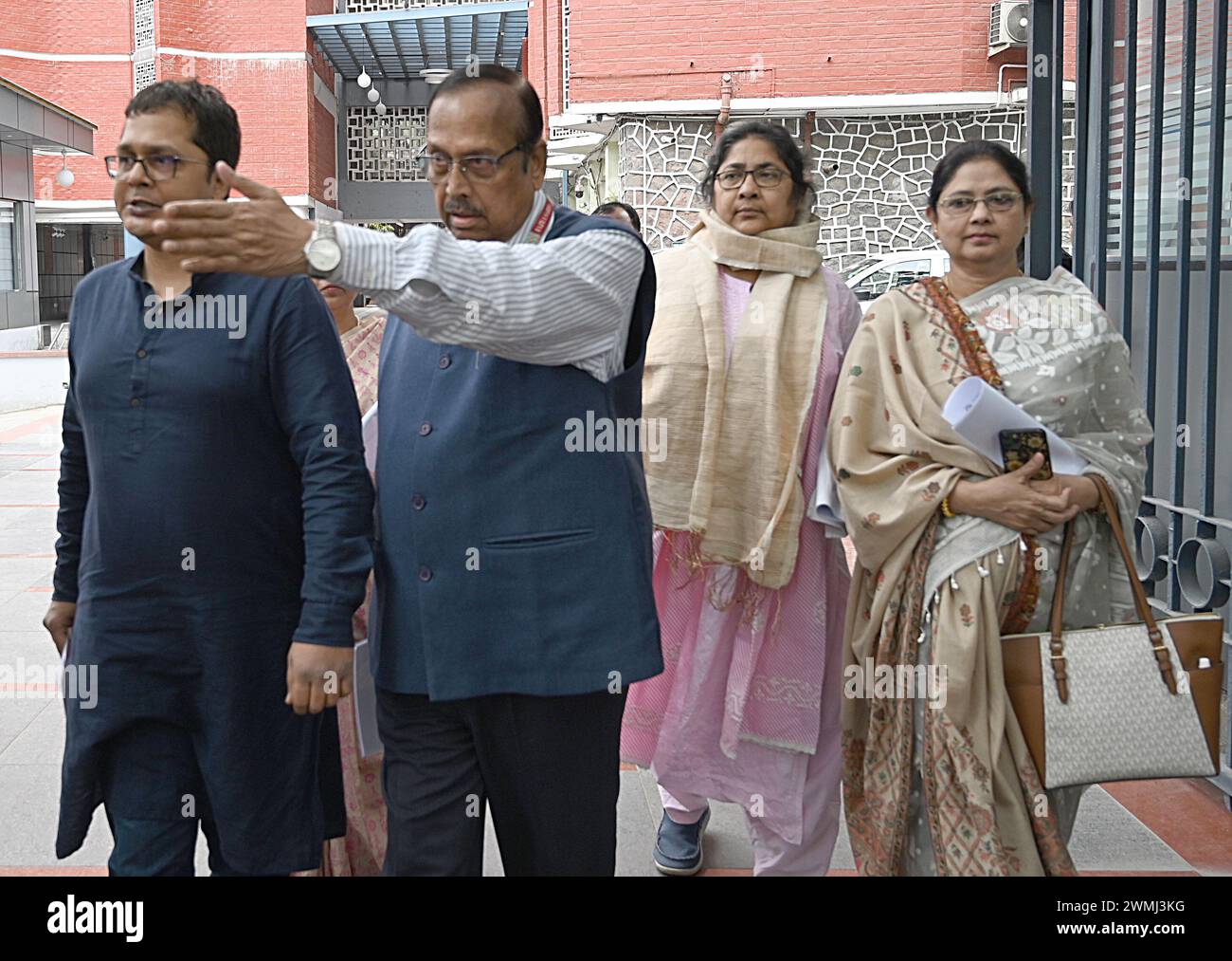 NEW DELHI, INDIA - FEBRUARY 26: TMC delegation comprising Rajya Sabha leader Sukhendu Sekhar Ray ...