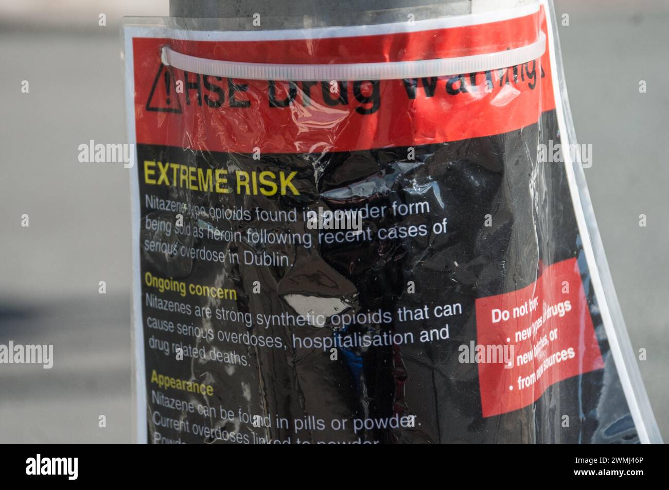 HSE Drug warning poster, Cork City. Ireland Stock Photo - Alamy
