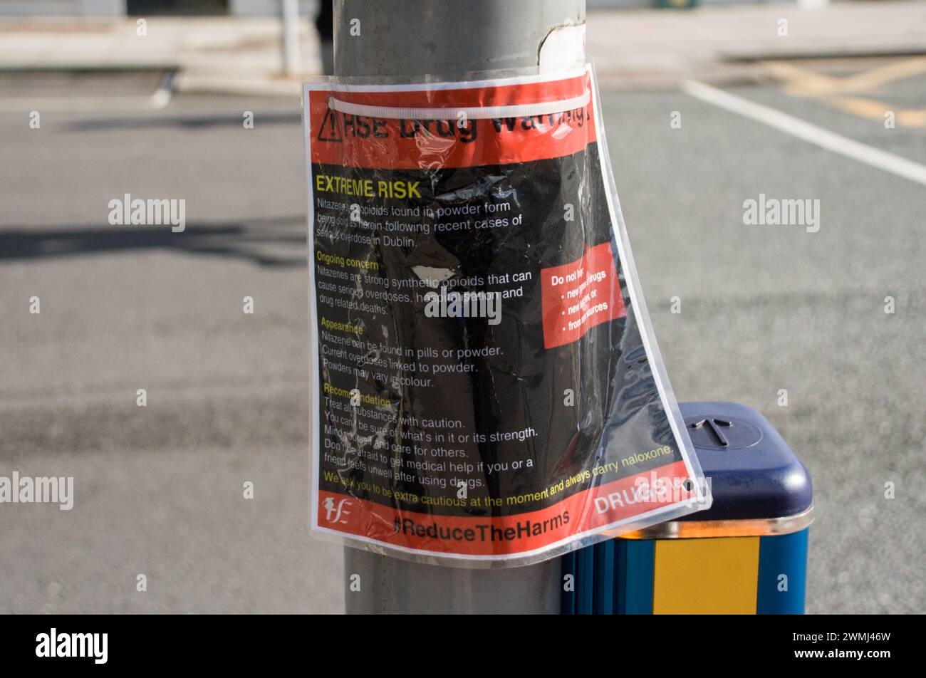 HSE Drug warning poster, Cork City. Ireland Stock Photo - Alamy