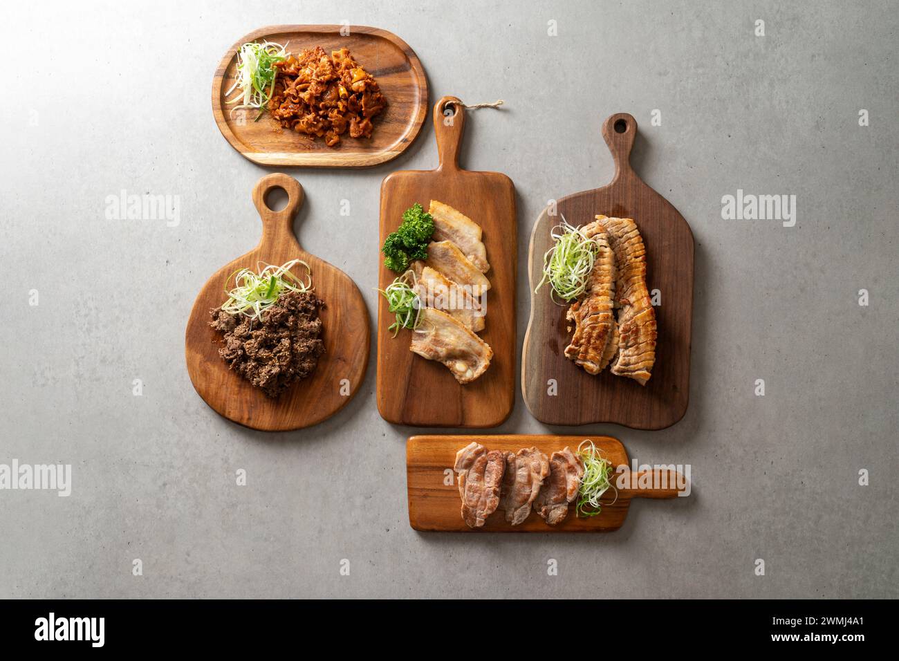 Pork, neck meat, beef bulgogi, honeycomb, pork belly, front leg, pork ...