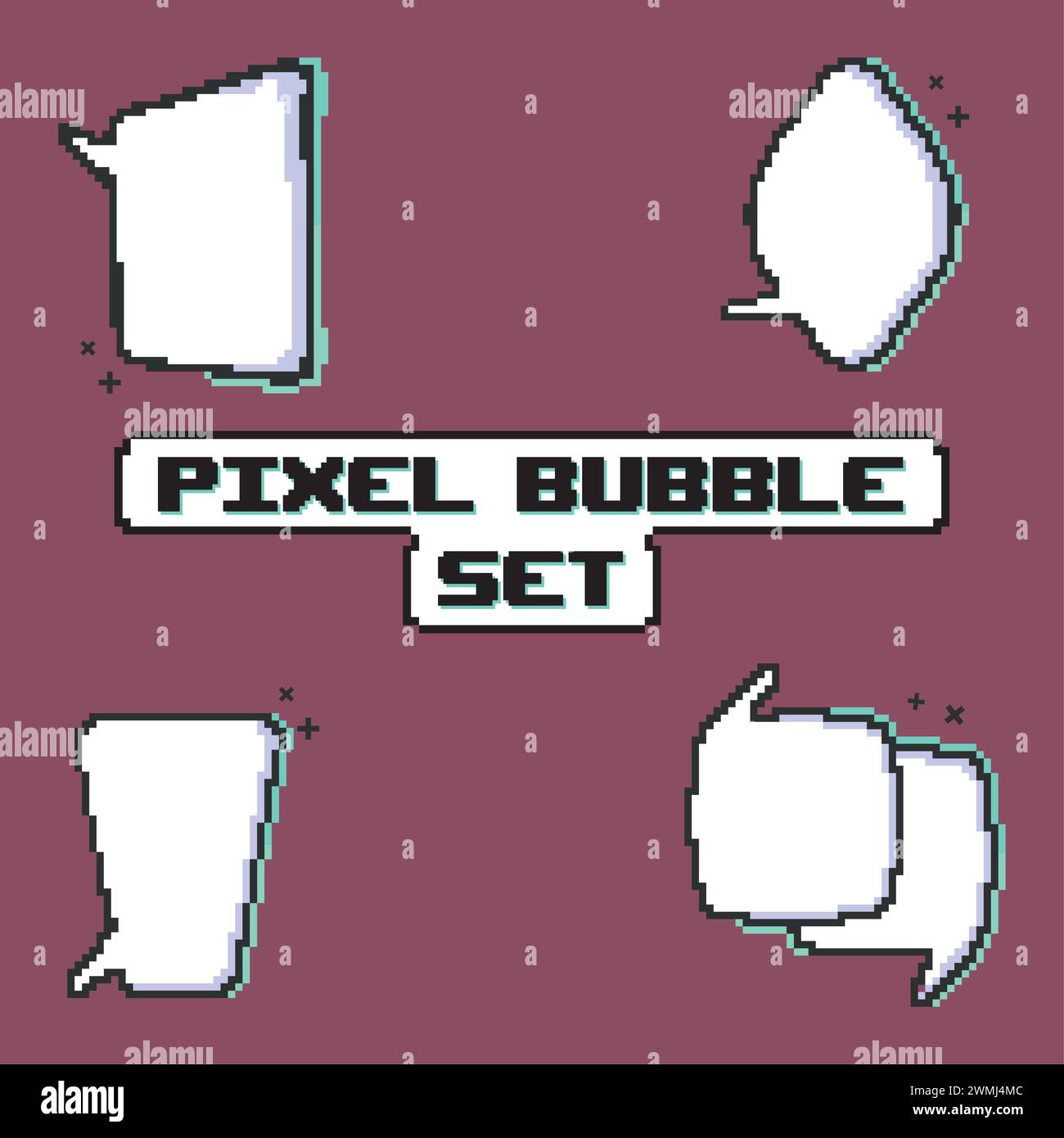 Pixelated comic bubble chats Set Vector Stock Vector Image & Art - Alamy