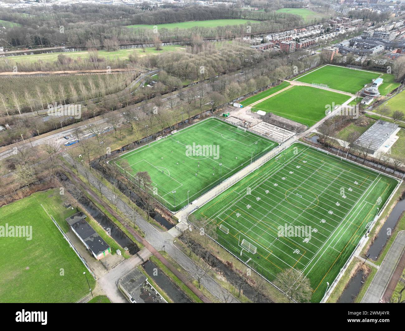 Aerial video soccer field in hi-res stock photography and images - Alamy