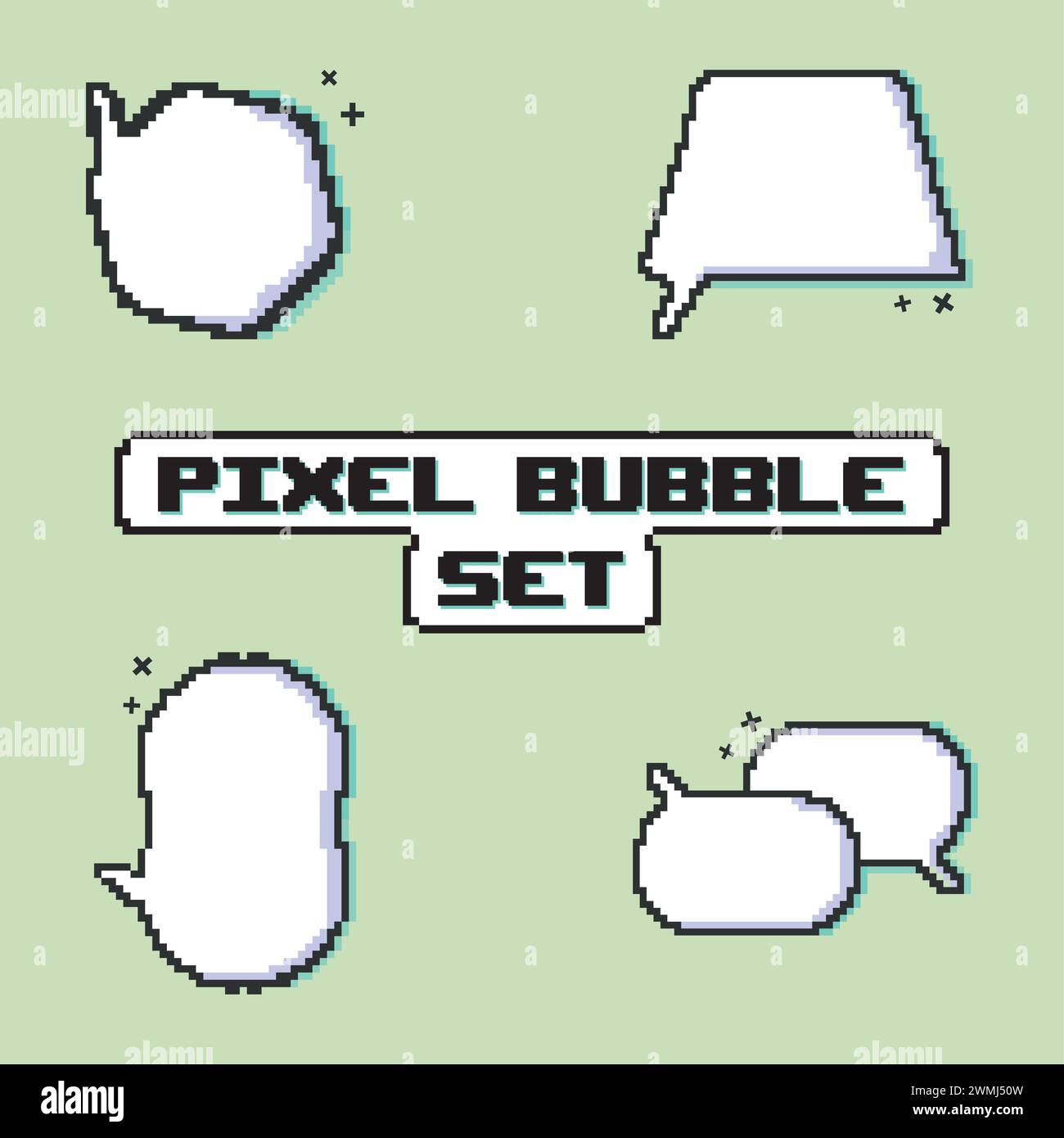 Pixelated comic bubble chats Set Vector Stock Vector Image & Art - Alamy
