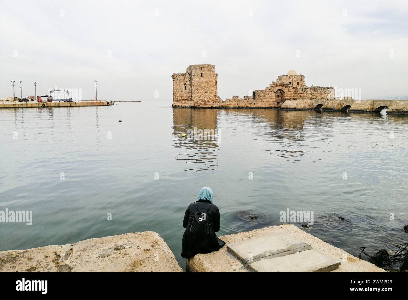Lebanon, Saida, sea castle Stock Photo - Alamy