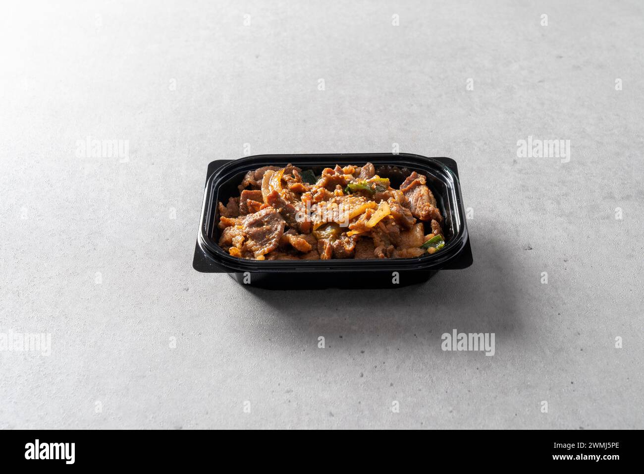 Soy sauce bulgogi, red pepper paste bulgogi over rice Korean food dish ...