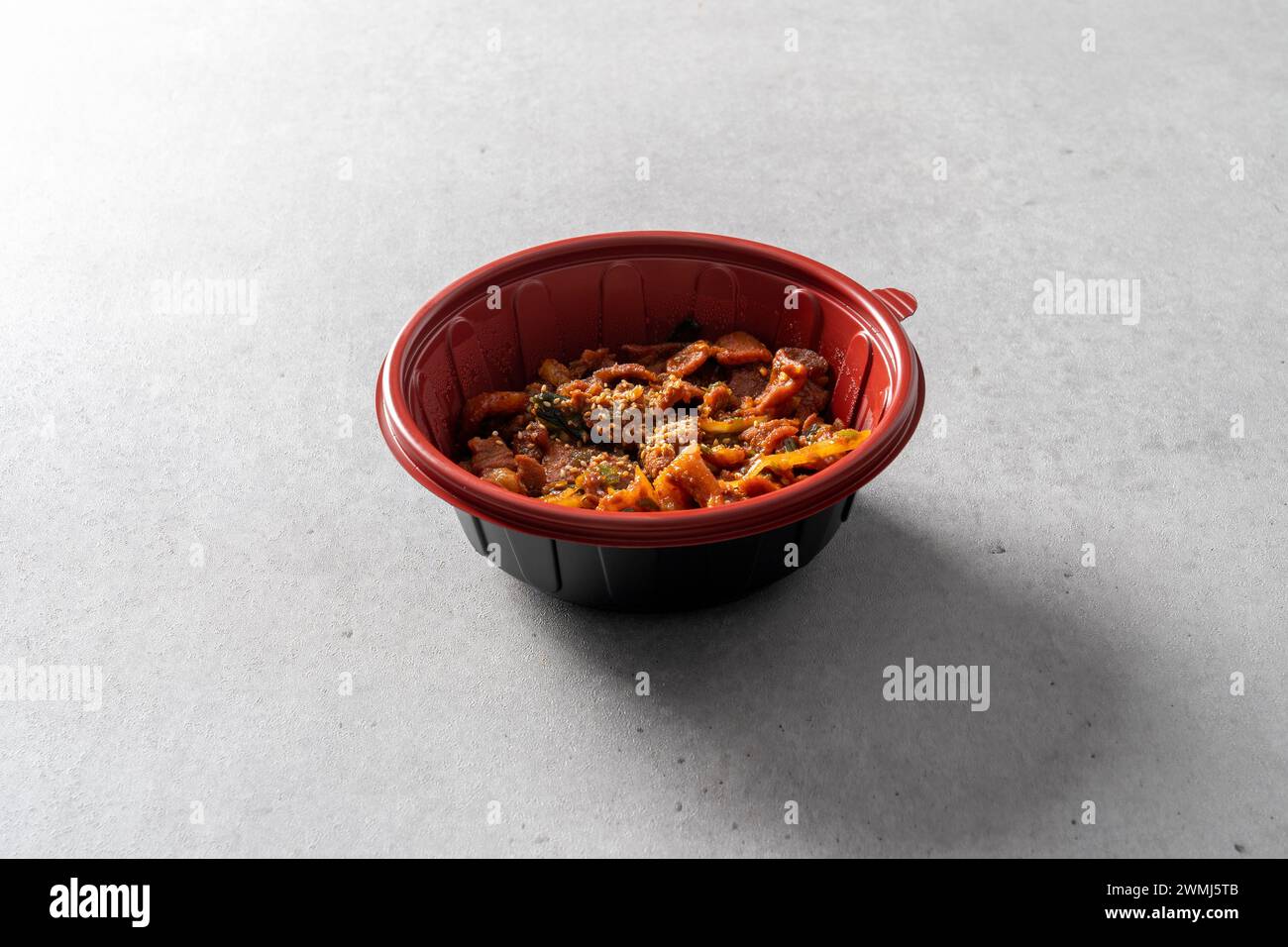 Soy sauce bulgogi, red pepper paste bulgogi over rice Korean food dish ...