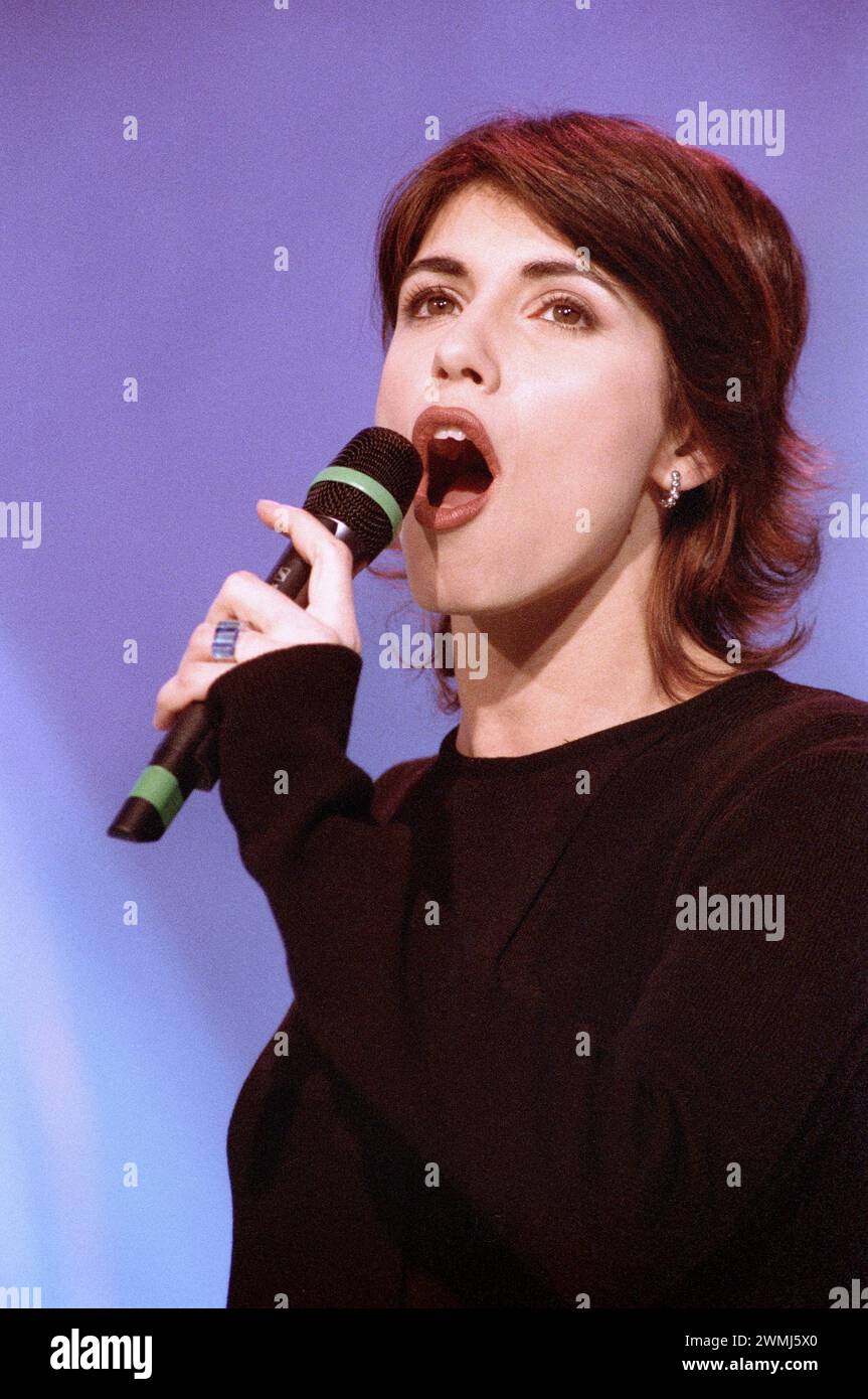 Milan Italy 20/03/1996: Giorgia, Italian singer,during the television ...