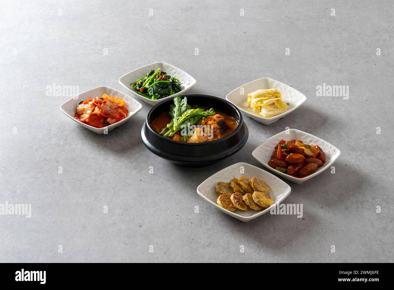 Korean food dish Puffer fish clear soup Puffer fish spicy soup Agum ...