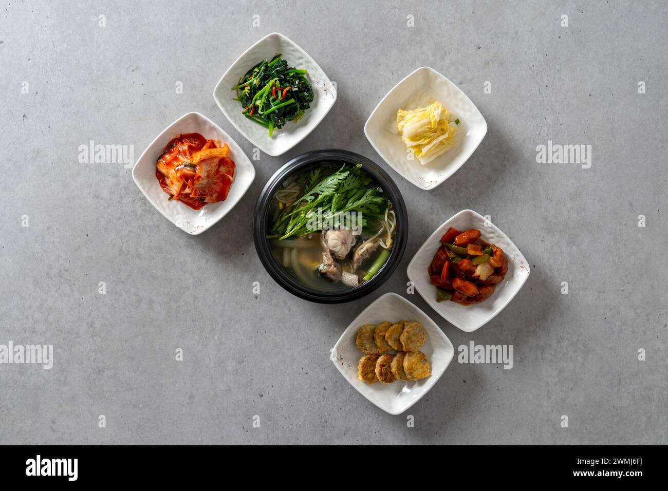 Korean food dish Puffer fish clear soup Puffer fish spicy soup Agum ...