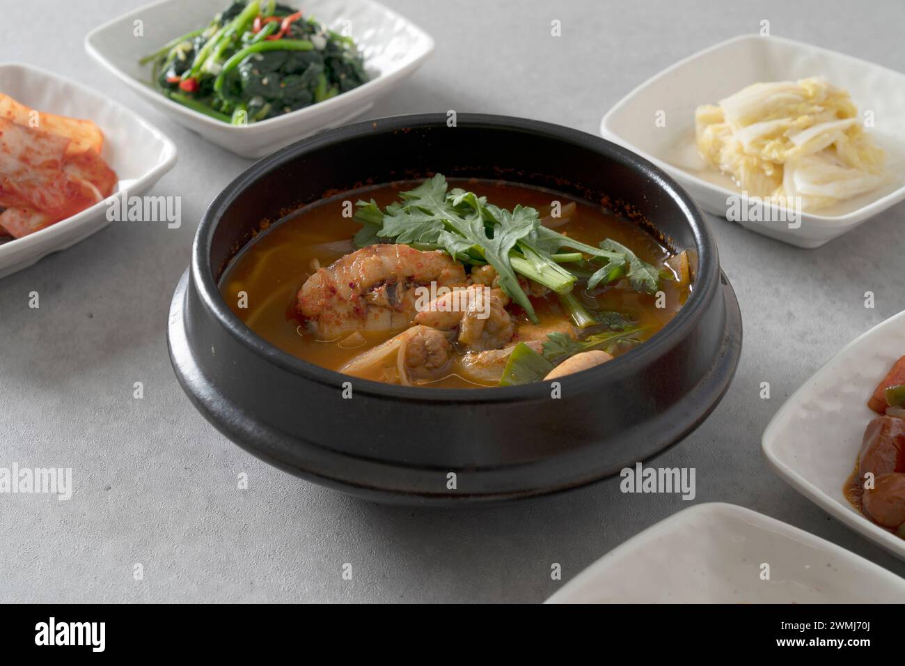 Korean food dish Dongtae-tang Kimchi Roll Mackerel Braised Mackerel ...