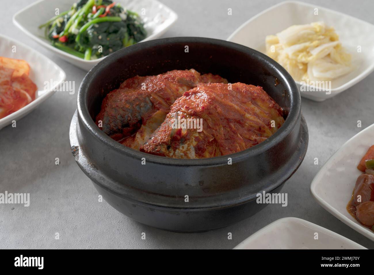 Korean food dish Dongtae-tang Kimchi Roll Mackerel Braised Mackerel ...