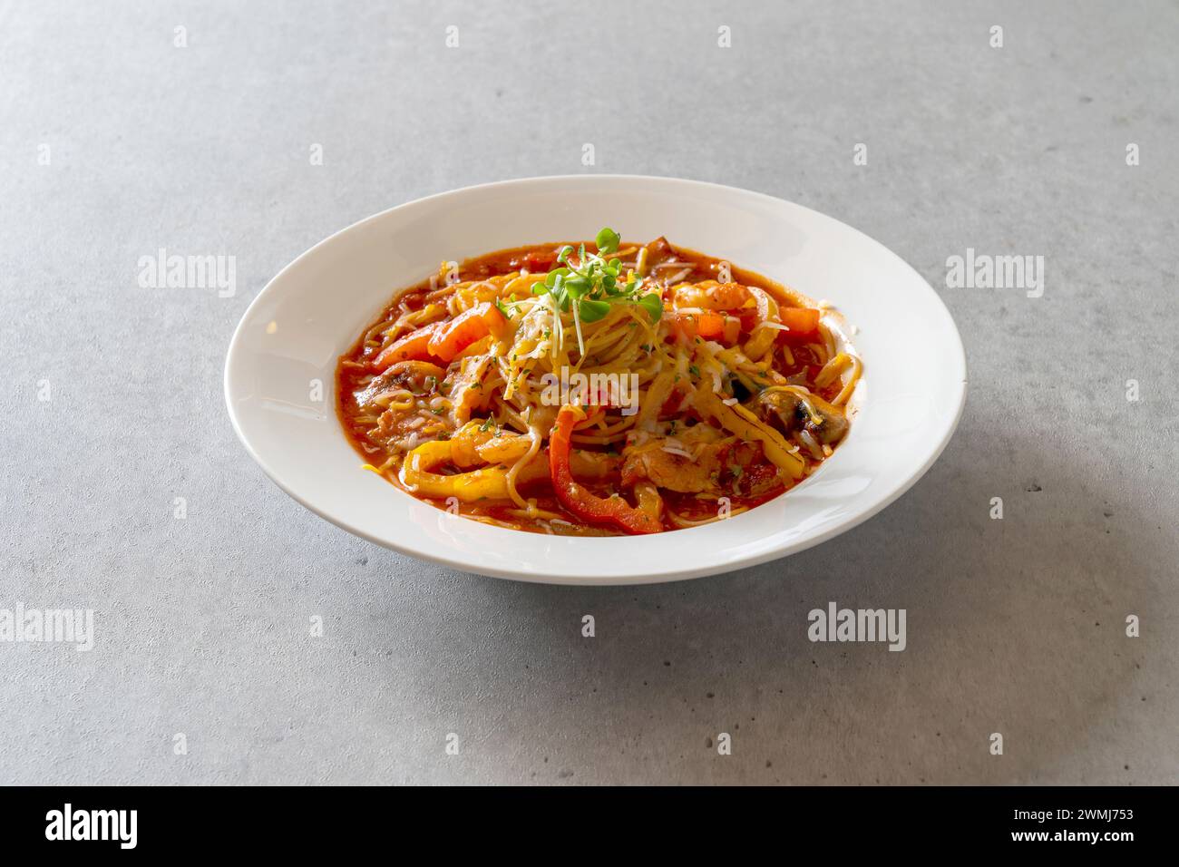 Korean food dish Steak, rosé pasta, tomato spaghetti, caviar, garlic ...