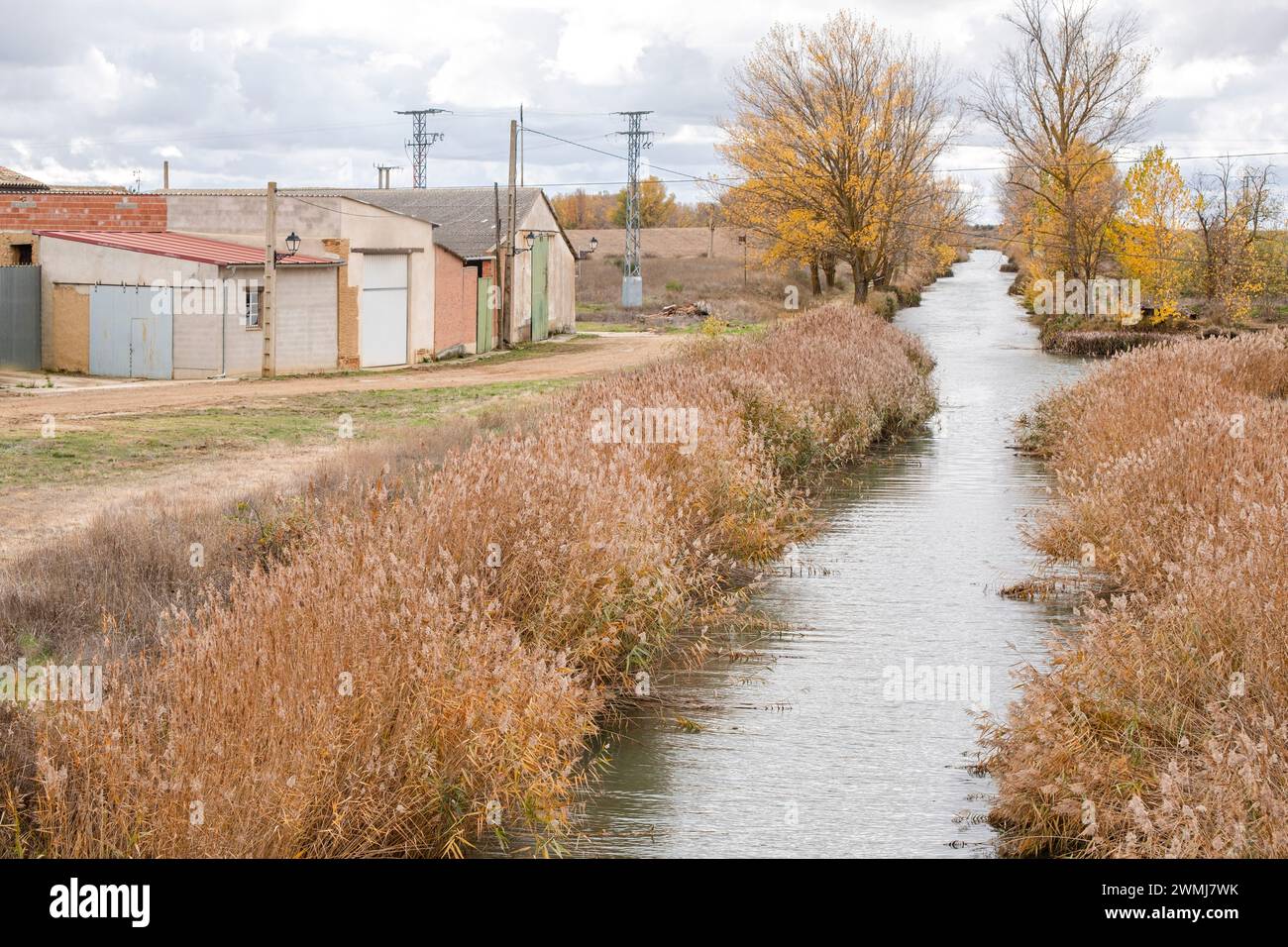 Canal de Castilla, Capillas, Palencia province, Spain Stock Photo - Alamy