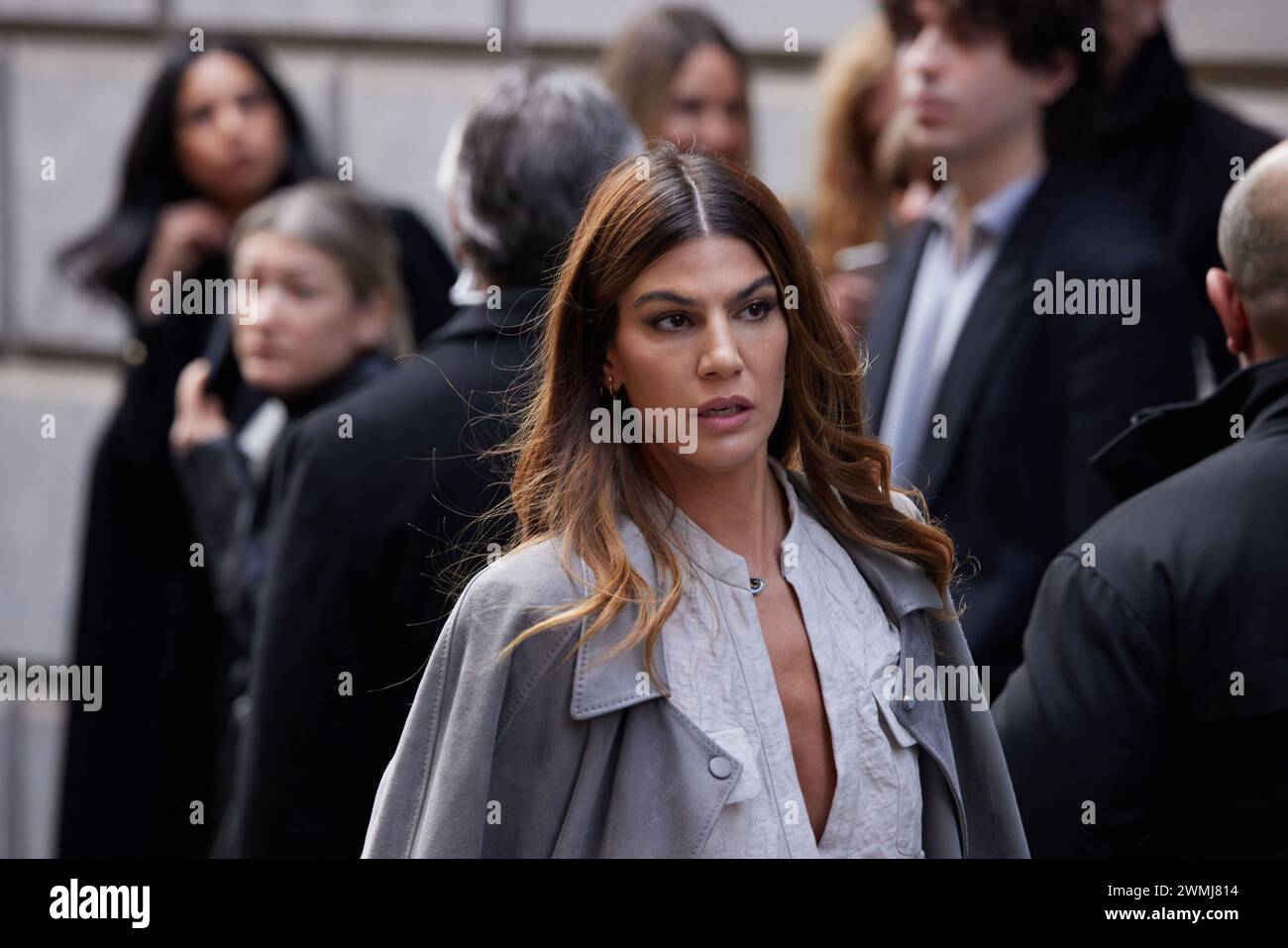 Bianca Brandolini D'Adda leaves the Giorgio Armani fashion show during ...