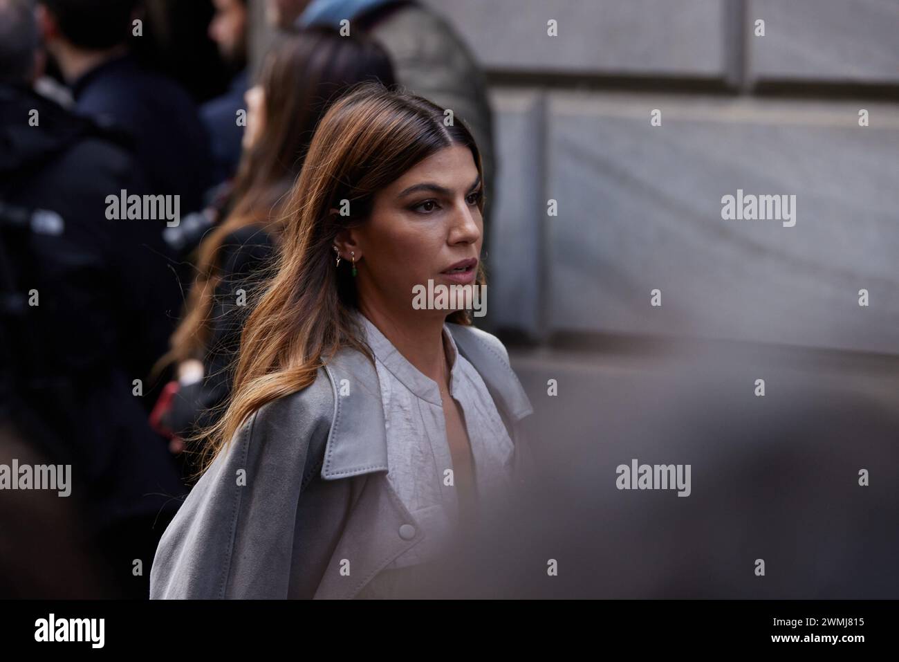 Bianca Brandolini D'Adda leaves the Giorgio Armani fashion show during ...