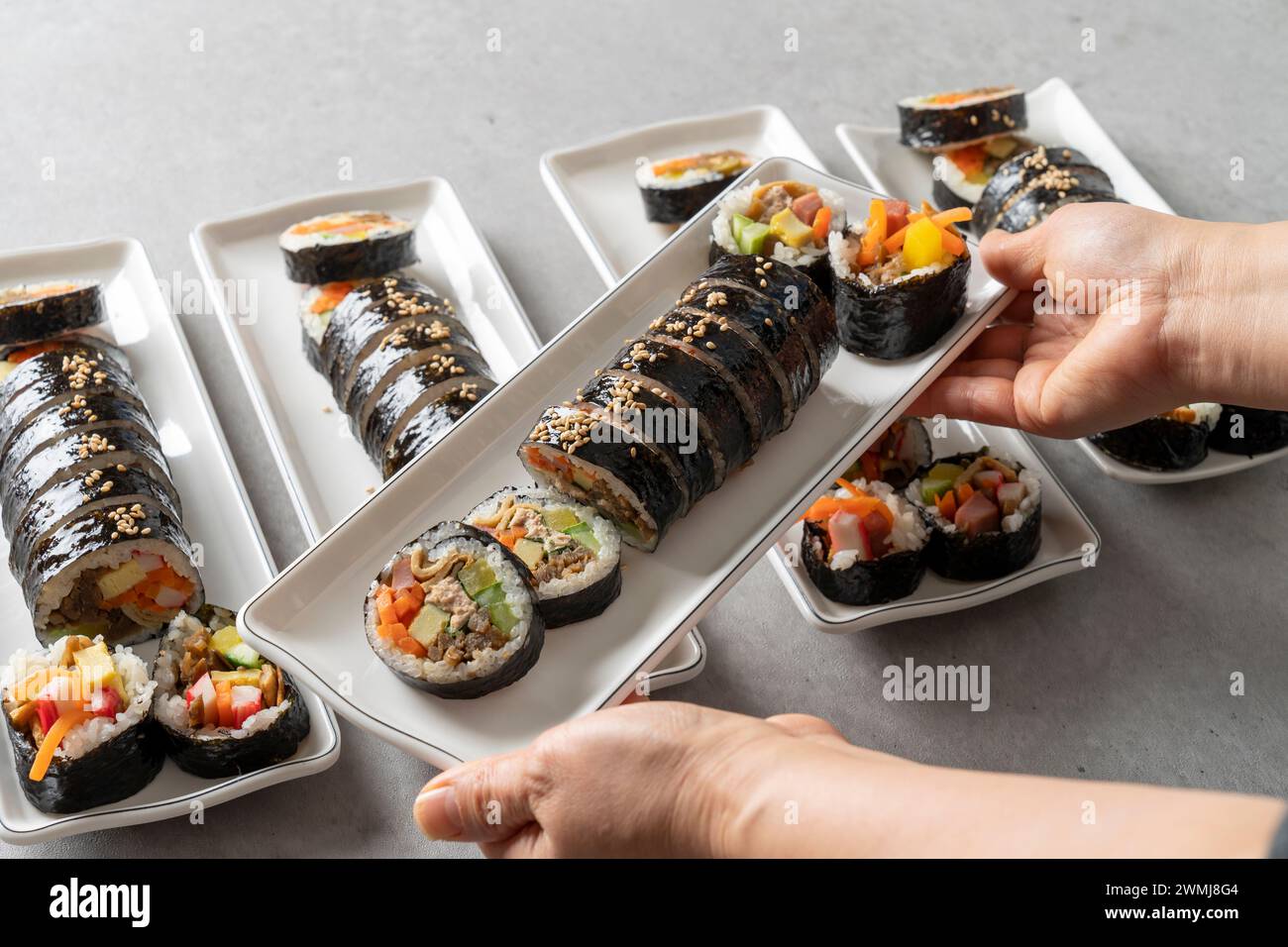 Gimbap, vegetable gimbap, sausage, tuna gimbap, nurungji Korean food ...