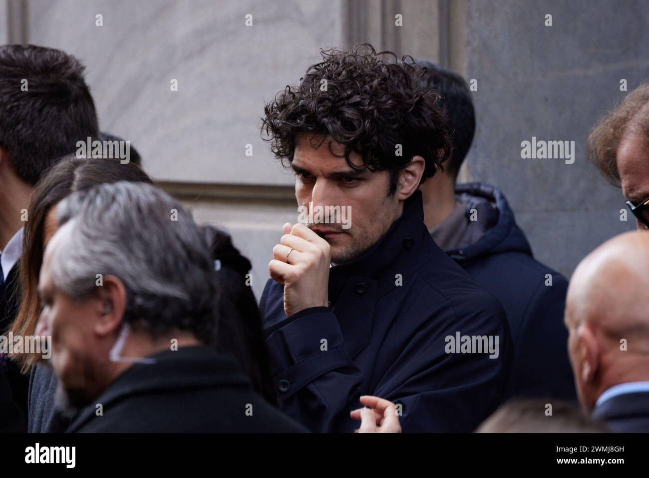 Louis Garrel (smoking) leaves the Giorgio Armani fashion show during ...