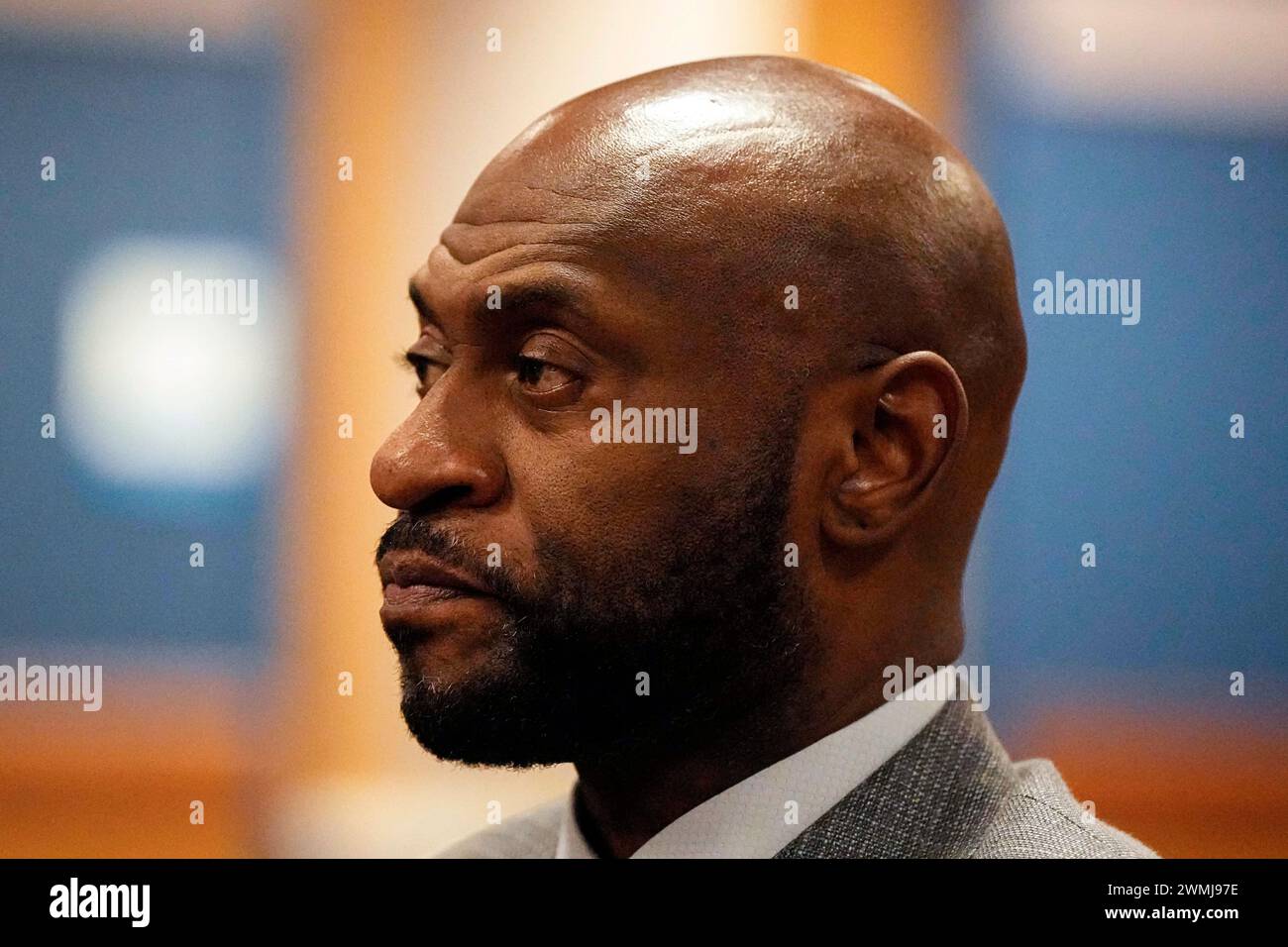 Special prosecutor Nathan Wade sits in the courtroom before a meeting ...