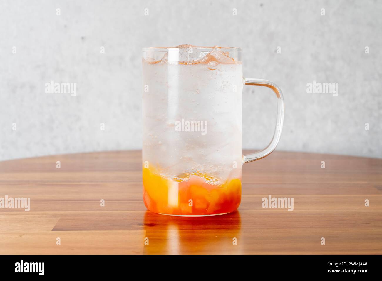 Jeju, tangerine tea, almond croffle, croissant, waffle, plain Stock ...