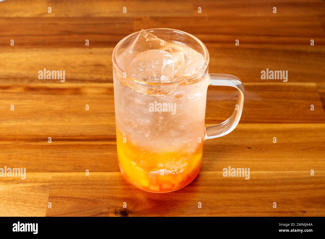 Jeju, tangerine tea, almond croffle, croissant, waffle, plain Stock ...