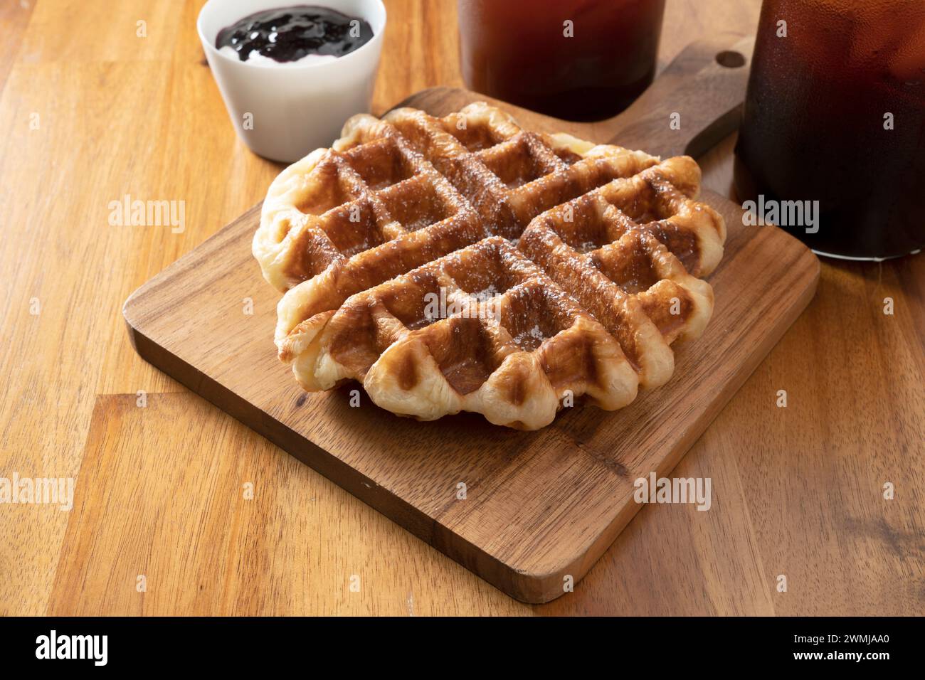 Jeju, tangerine tea, almond croffle, croissant, waffle, plain Stock ...