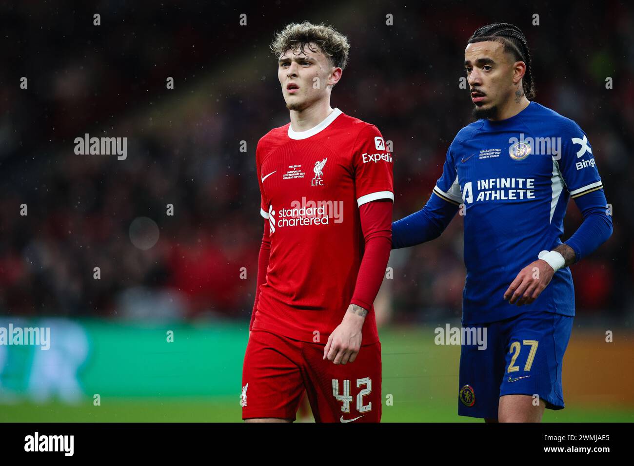 LONDON, UK - 25th Feb 2024: Bobby Clark of Liverpool looks on during ...