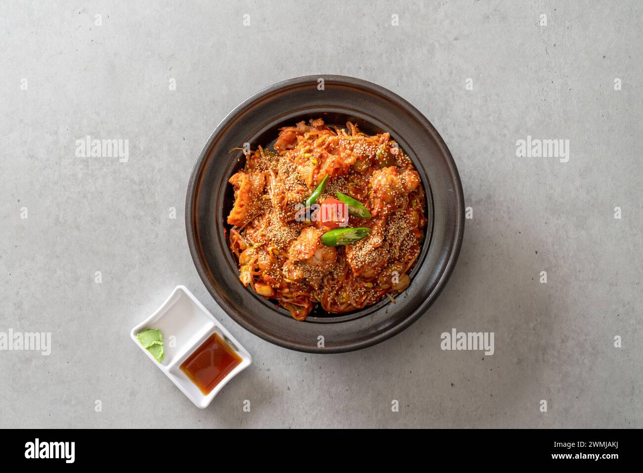 Steamed monkfish, steamed seafood, seafood stew, octopus hot pot Korean ...