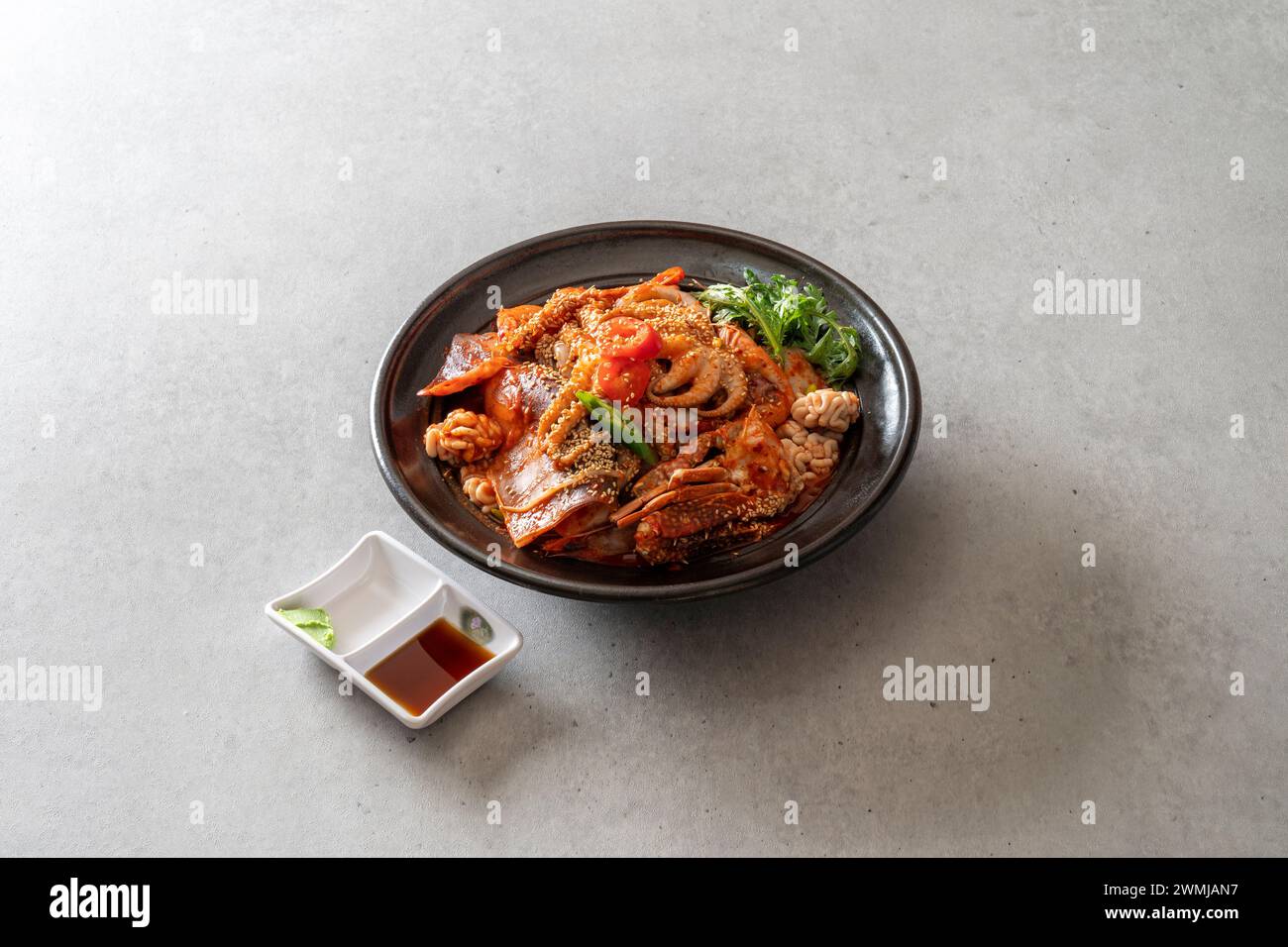 Steamed monkfish, steamed seafood, seafood stew, octopus hot pot Korean ...