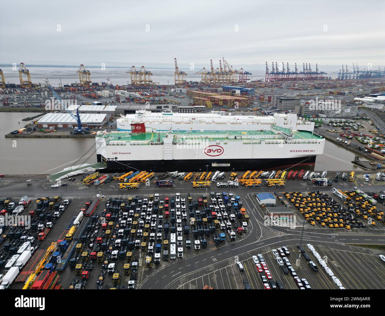 Bremerhaven, Germany. 26th Feb, 2024. ( Drone ) The BLG Auto Terminal ...