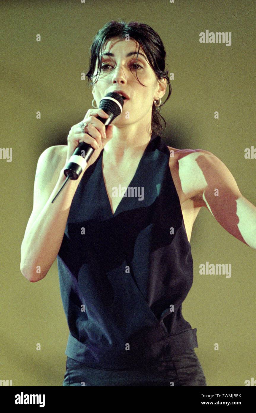 Padova Italy 02/06/2001: Giorgia, Italian singer, during the television ...