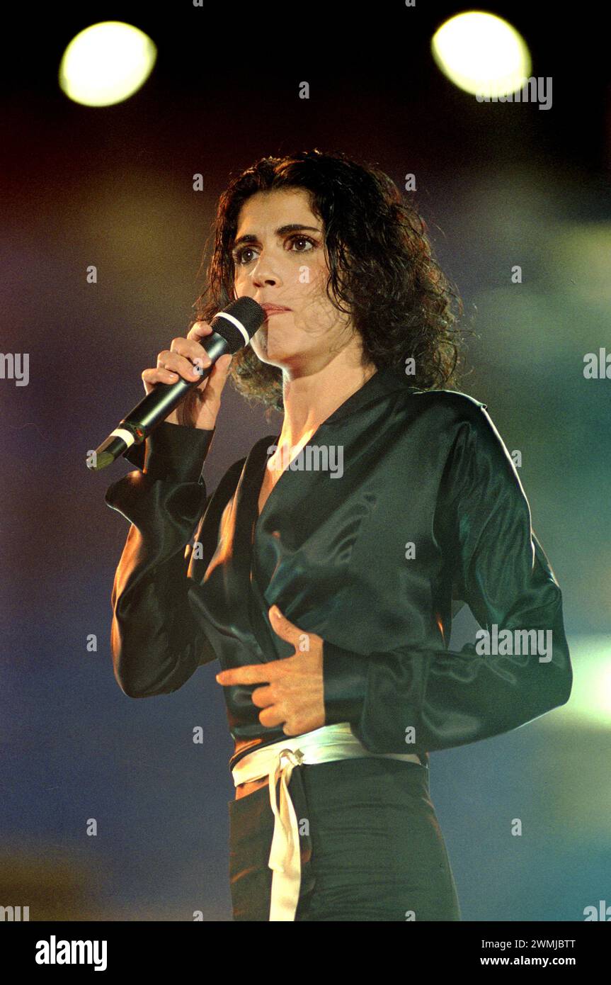 Verona Italy 09/09/2001: Giorgia, Italian singer, during the television ...