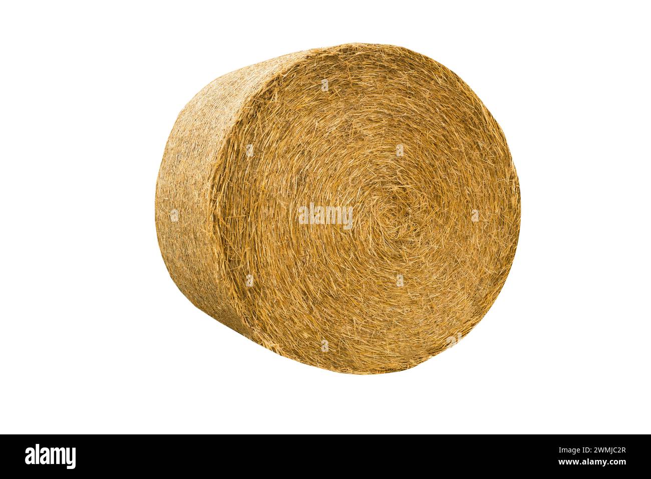 Round hay bale isolated on a white background Stock Photo - Alamy