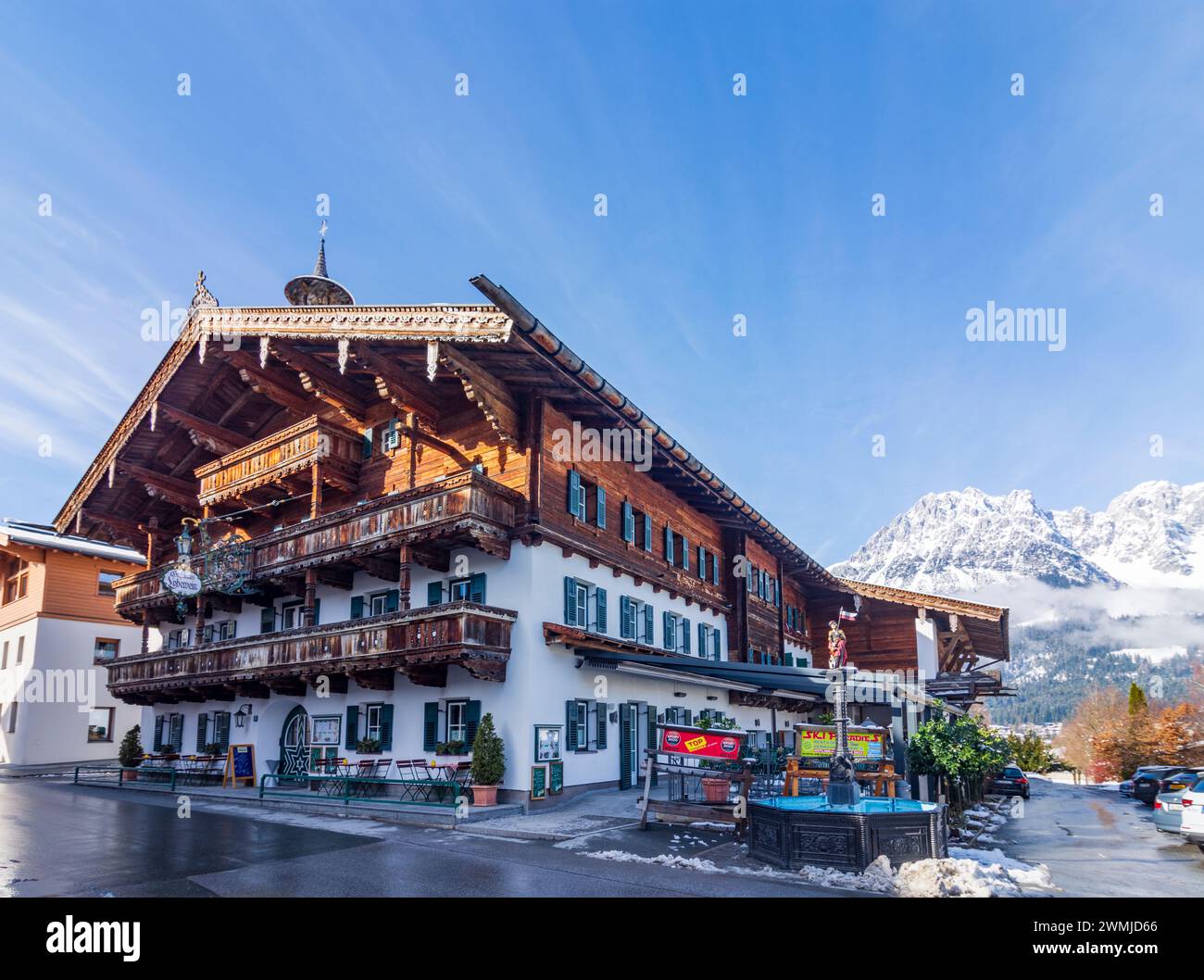 Ellmau: inn Lobewein, Old Town in Wilder Kaiser (Kaiser Mountains ...