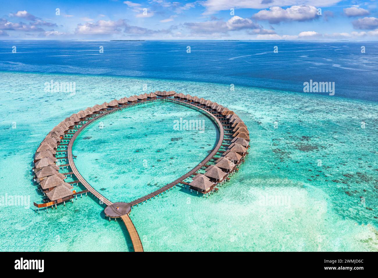 Maldives tourism paradise island. Tropical aerial landscape, seascape ...