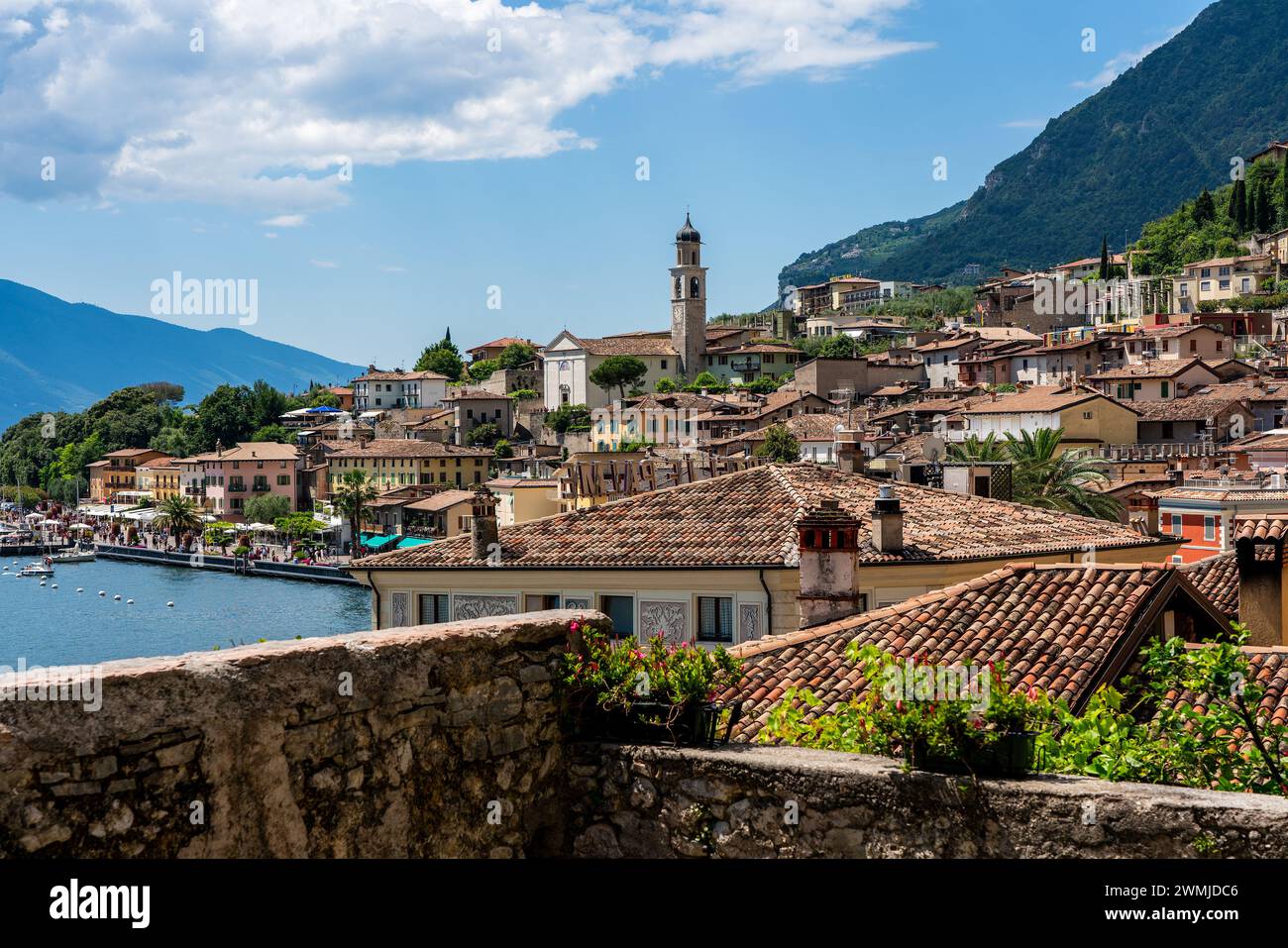 View of the old town of Limone sul Garda on Lake Garda in Italy Stock ...
