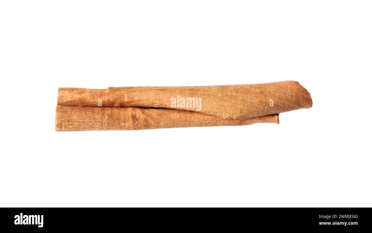 One aromatic cinnamon stick isolated on white Stock Photo - Alamy