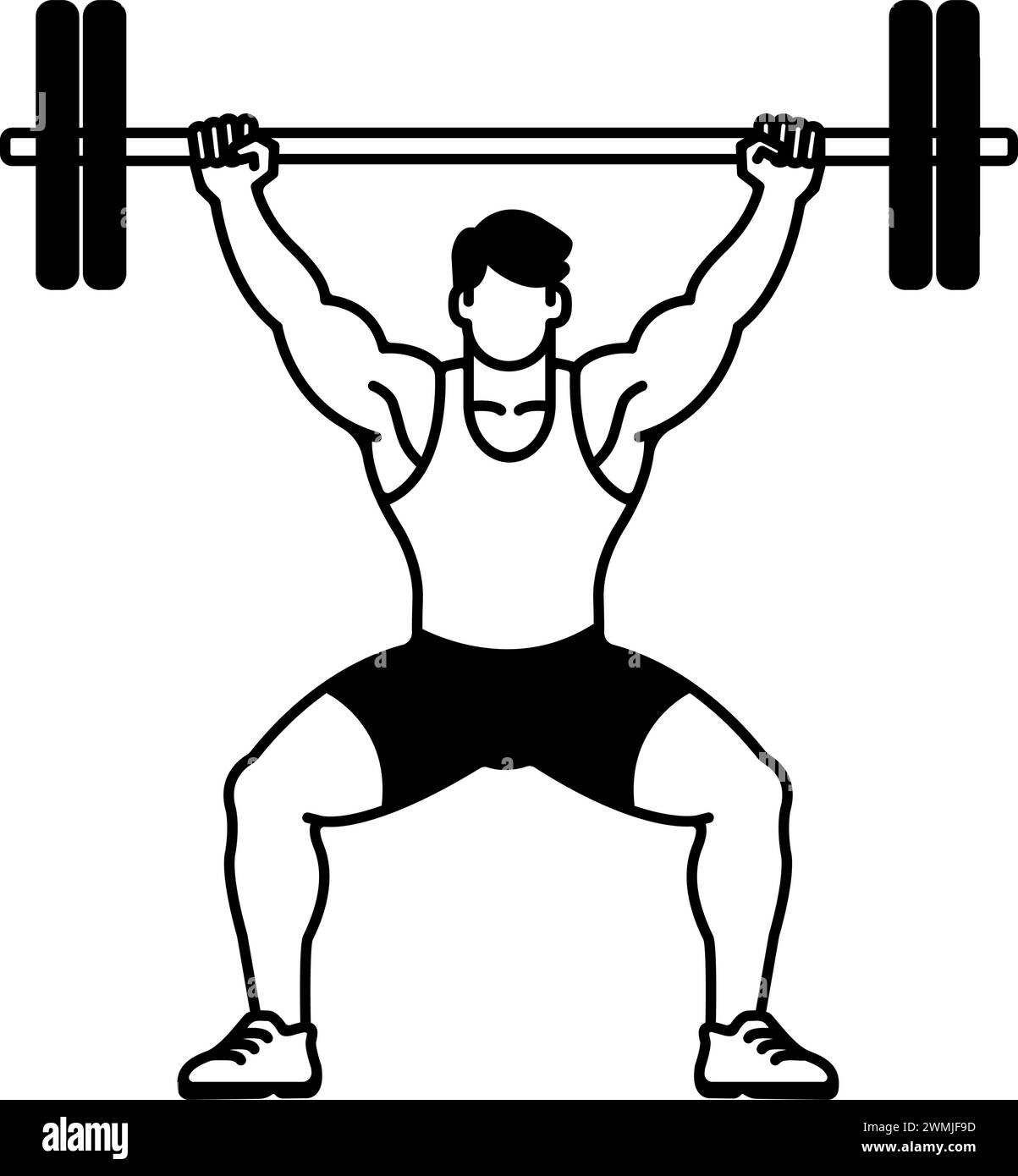 Weightlifter doing a squat clip art. vector illustration Stock Vector ...