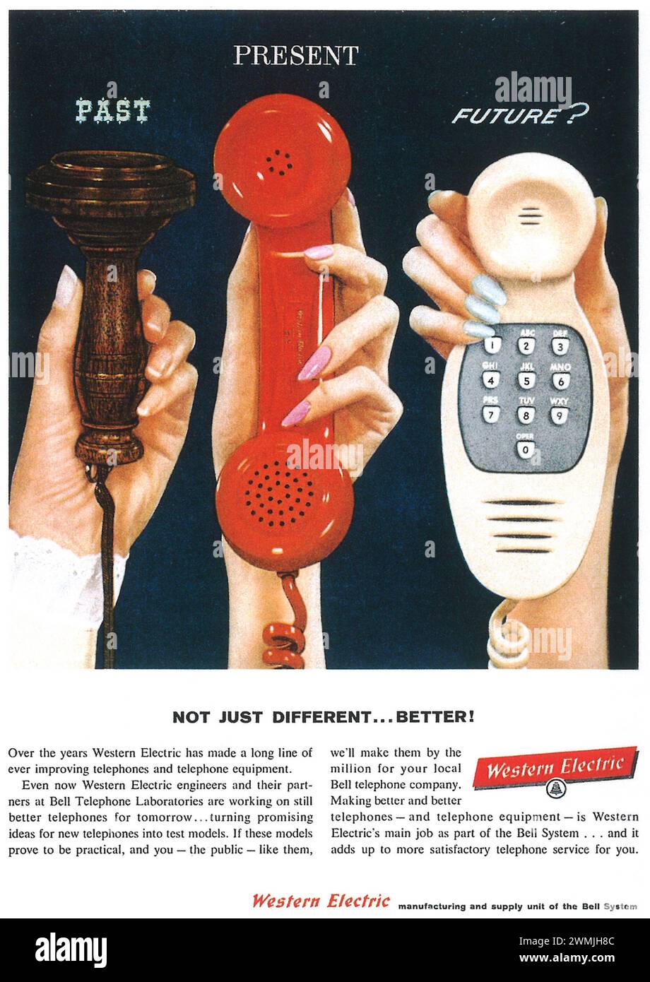 1959 Western Electric Telephones Print Ad Stock Photo - Alamy