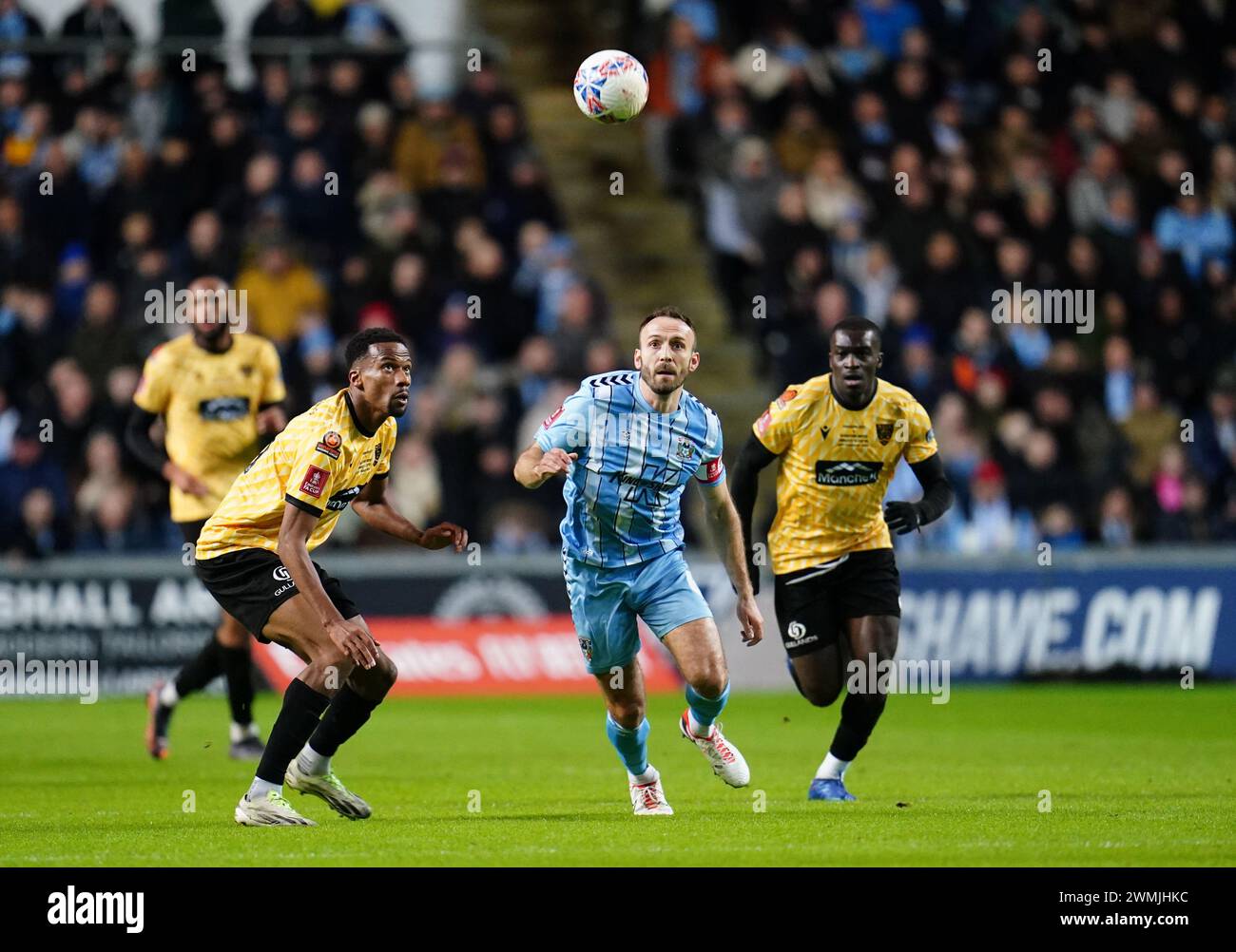 Coventry City's Liam Kelly (centre) in action during the Emirates FA ...