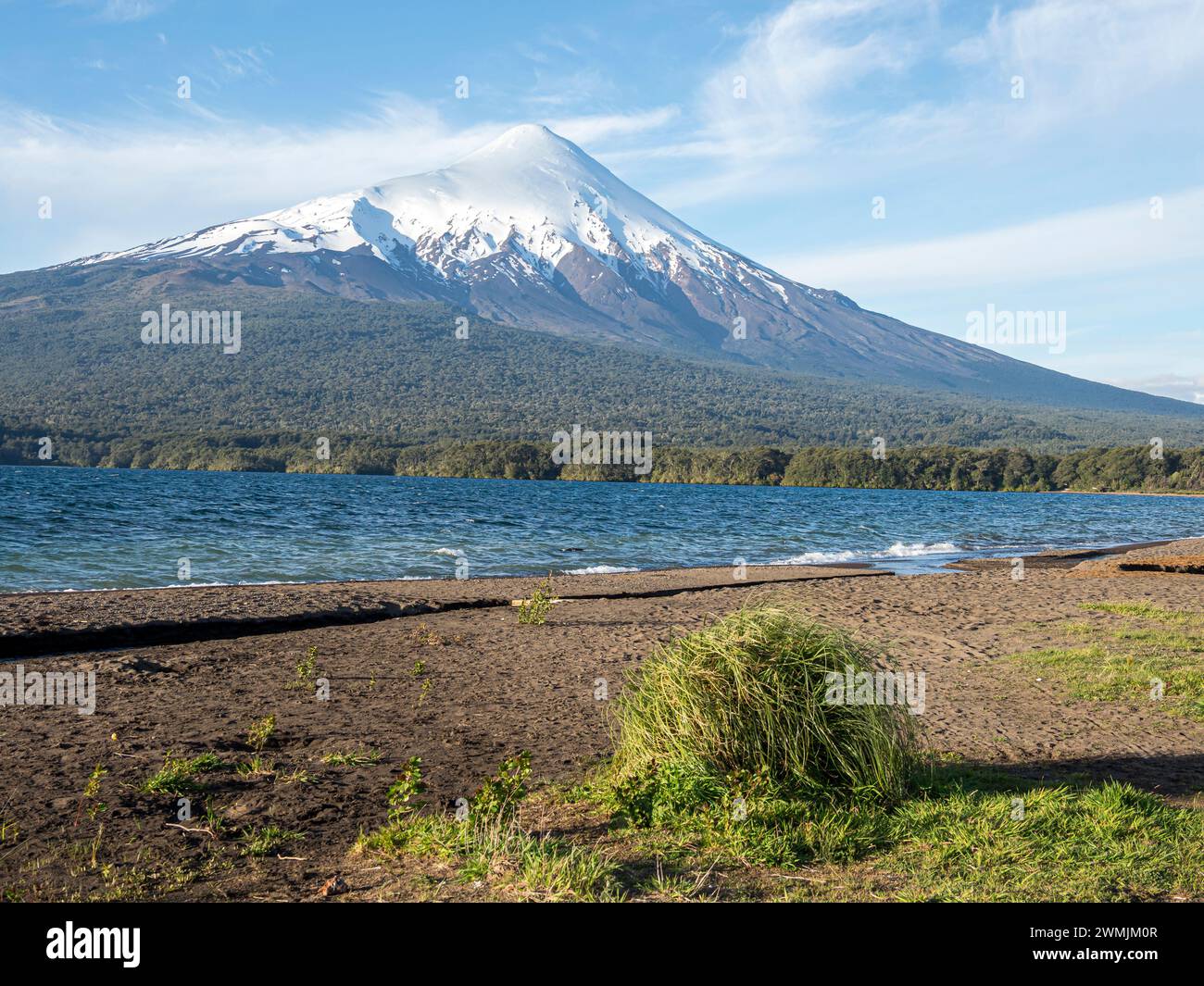 Beach Playa Ensenada, lake Llanquihue ,volcano Osorno, Los Lagos region ...