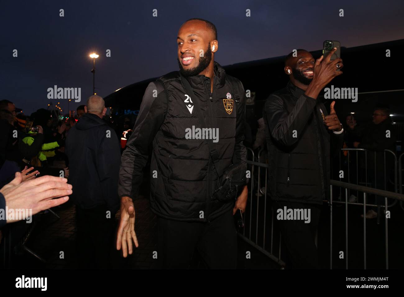 Maidstone United's Reiss Greenidge (left) and Muhammadu Faal arriving ...