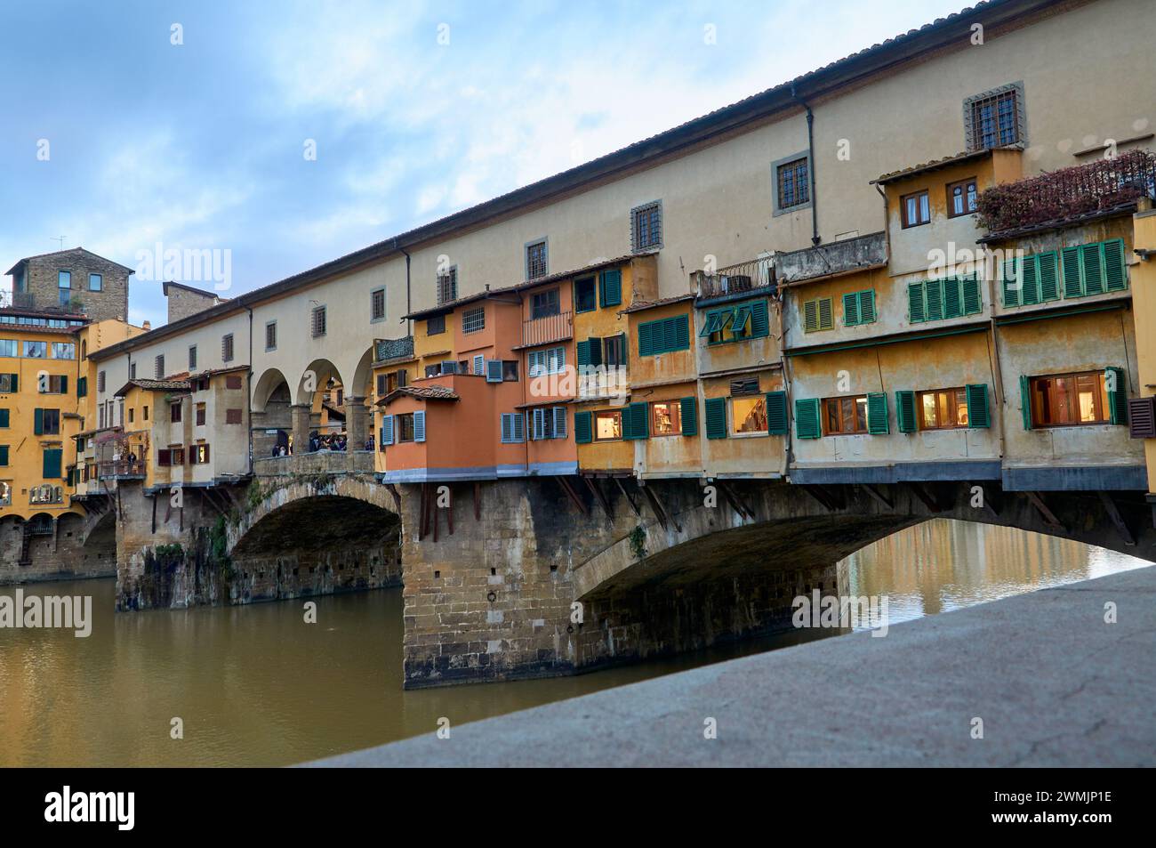 07-11-2013 Florence, Italy - Iconic view of Florence's Ponte Vecchio, a ...