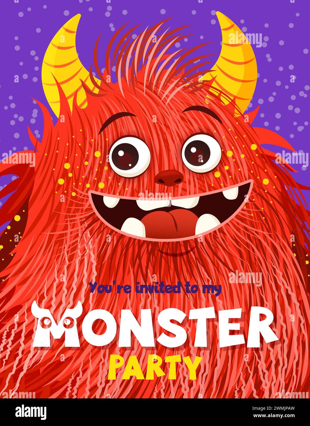Monster party invitation. Happy Birthday greeting card Stock Vector ...