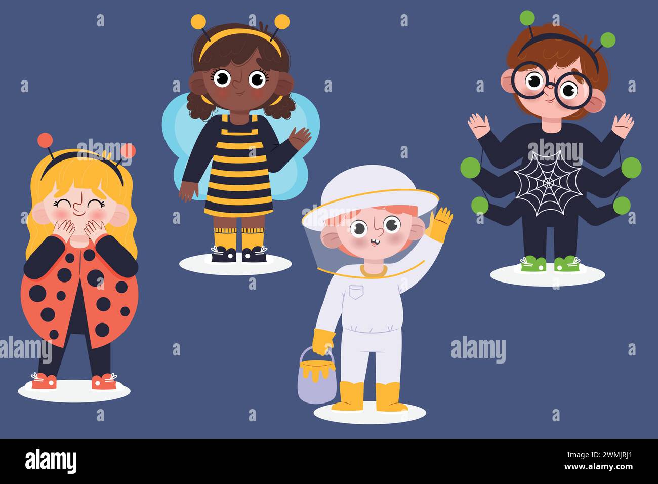 flat carnival costumes collection design vector illustration Stock ...