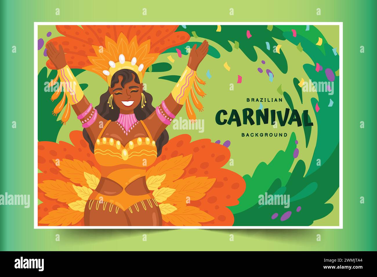 watercolor brazilian carnival background design vector illustration ...